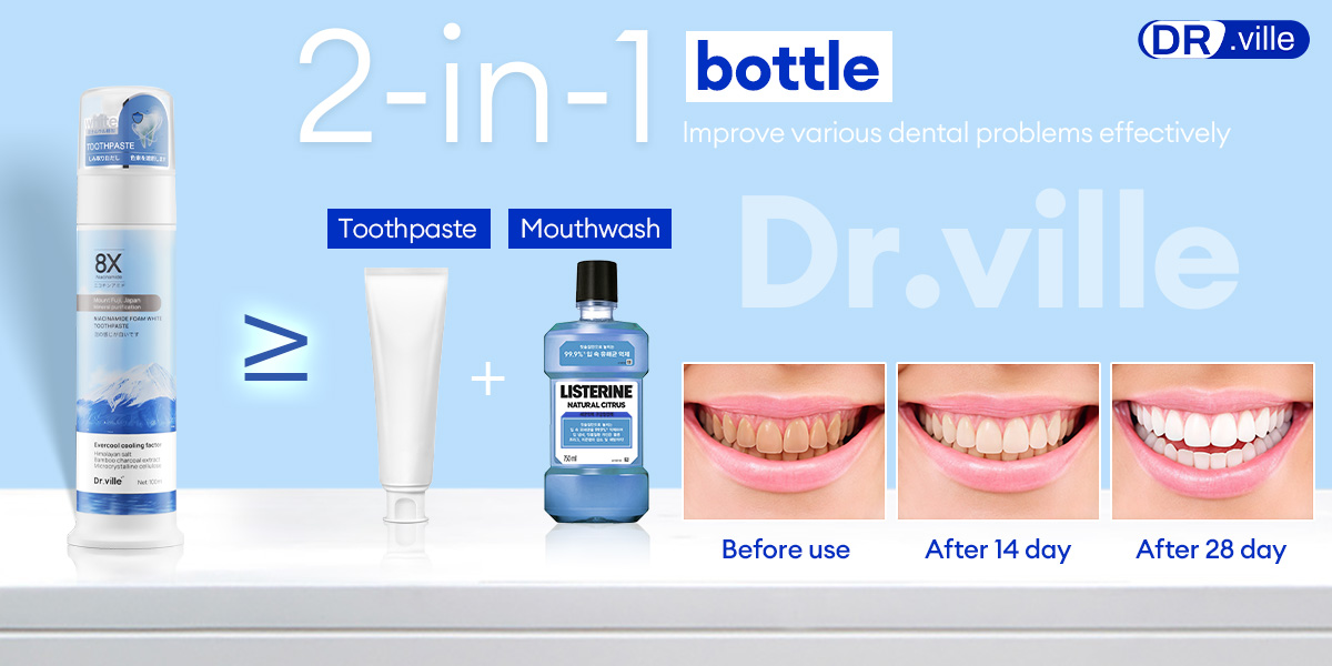 Dr.ville Teeth Whitening Toothpaste 8X Niacinamide Whitening Toothpaste ...