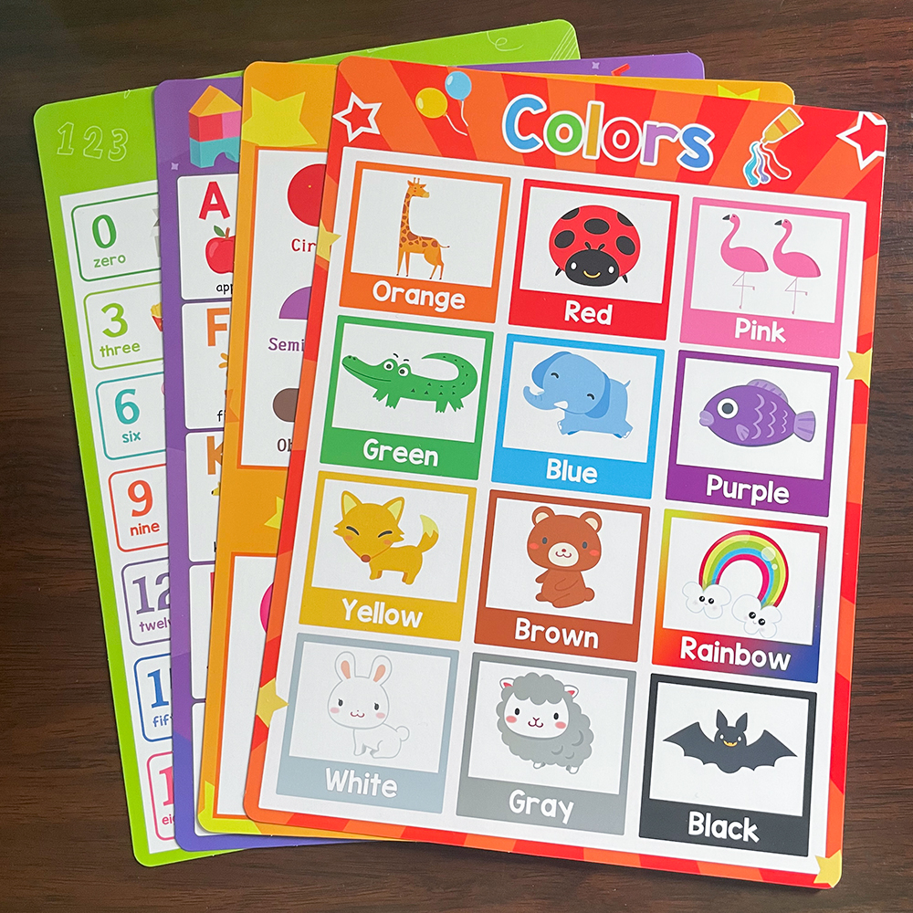 4 Educational Preschool Poster for Toddler Homeschool Kindergarten ...