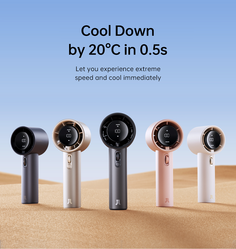 JisuLife Handheld Fan Pro 1S Portable 100 Level Speed Adjustable Metal ...
