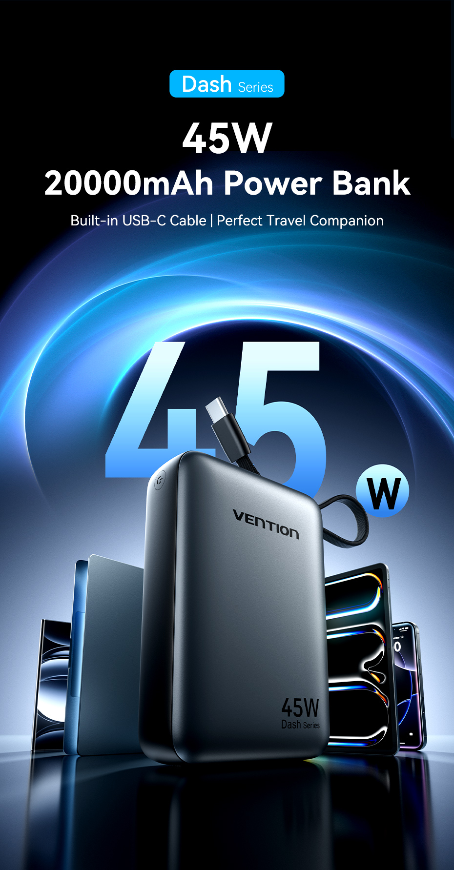 Vention CCC Certification Powerbank 20000mAh PD 45W 3C PowerBank ...