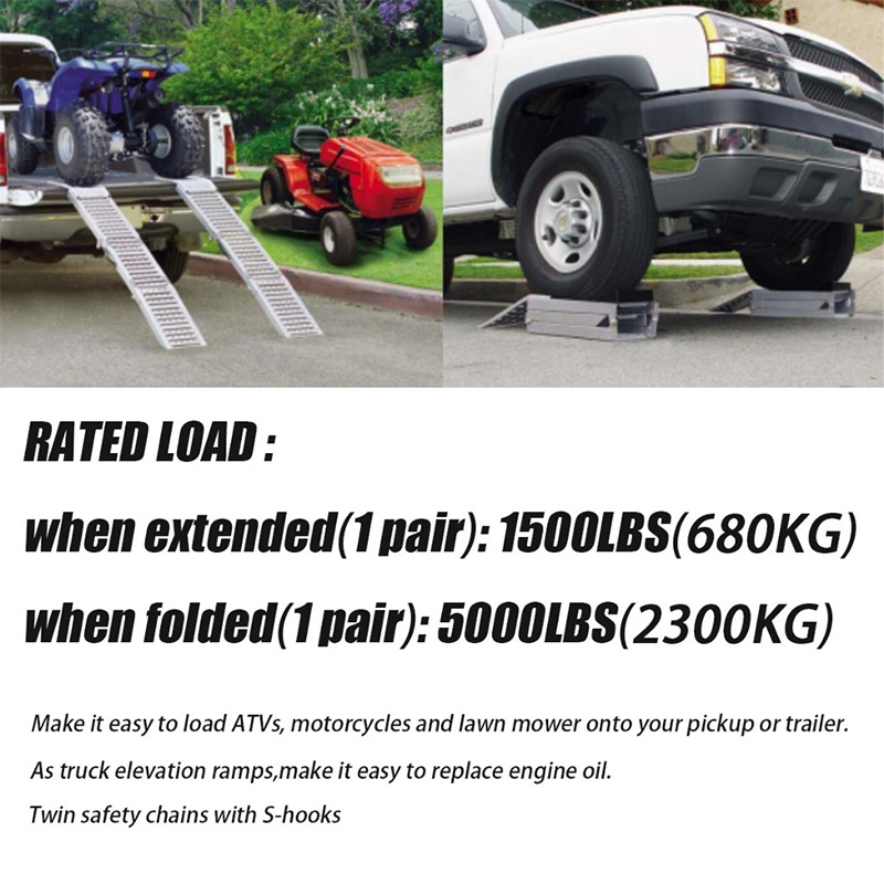2 In 1 Multi Use Foldable Steel Ramps Set 2.5T Dual Purpose Car ...