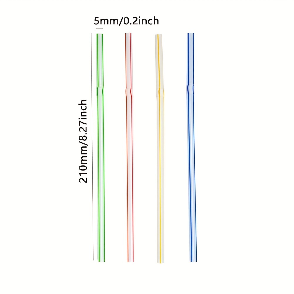 Disposable Flexible Colored Plastic Straws - 100pcs/500pcs Disposable ...