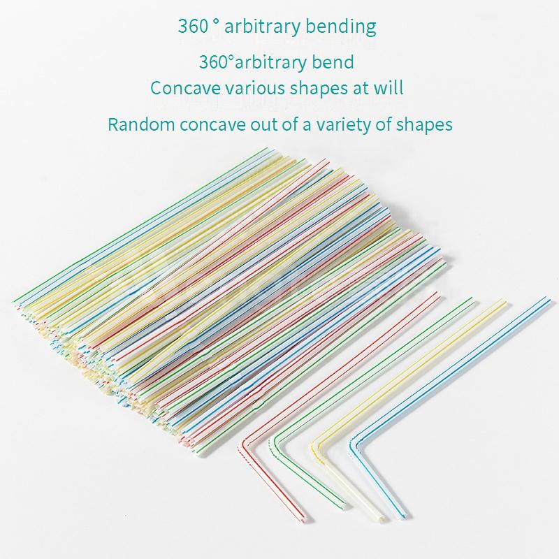 Disposable Flexible Colored Plastic Straws - 100pcs/500pcs | Shopee ...