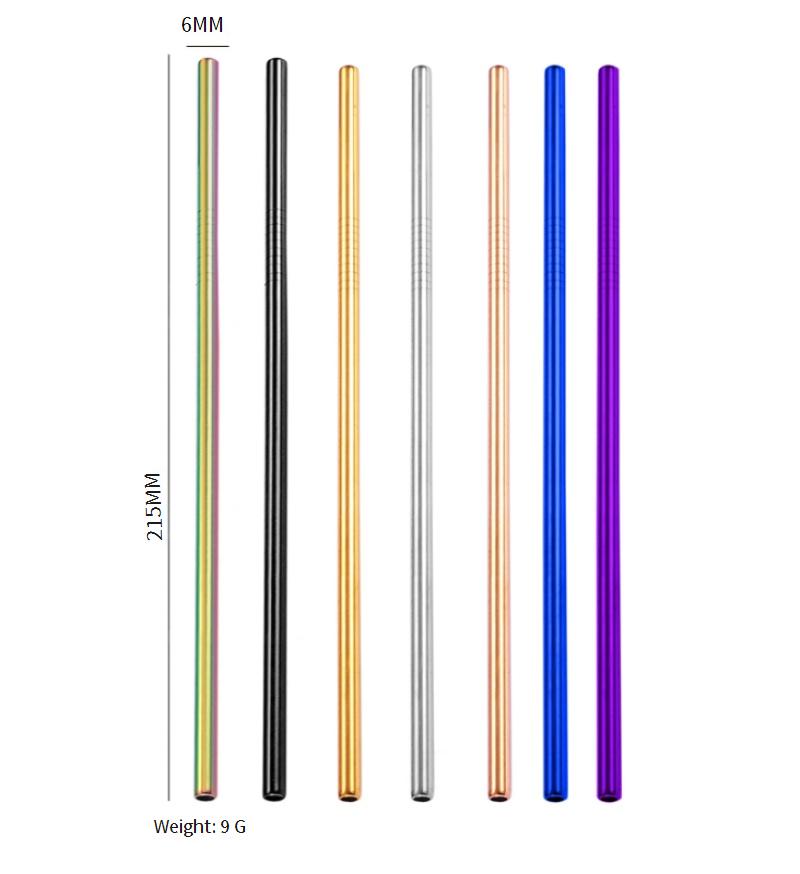 Set Stainless Steel Straws Metal Drinking Straws Straight 5Pcs / Curve ...
