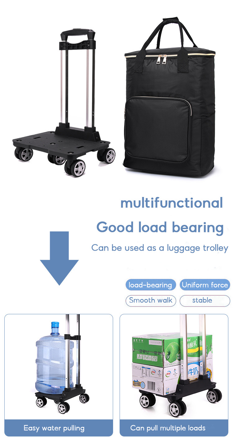 PLUS Size 5 Wheels Shopping Market Trolley With Thermal Retractable ...