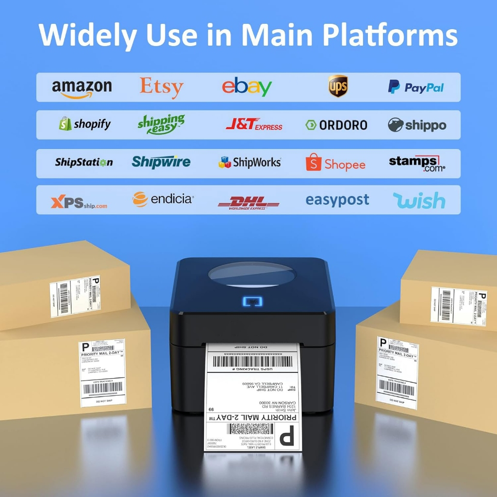 Bluetooth Thermal Label Printer,4X6 Shipping Label Printer for Shipping ...