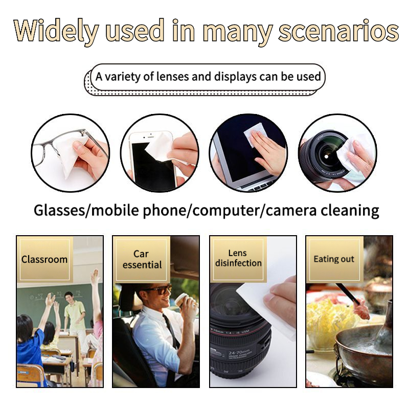 Ready Stock 5-day delivery 100-Pack Lens Cleaning Wipes – Disposable ...