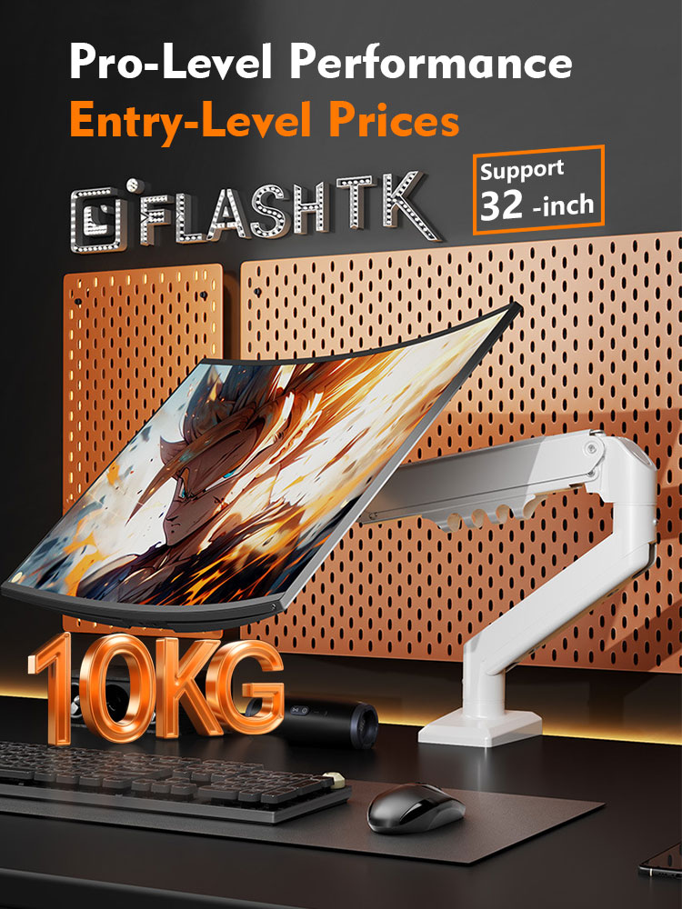 Lemorele Monitor Arm Stand Adjustable Height Bracket Desktop Computer ...