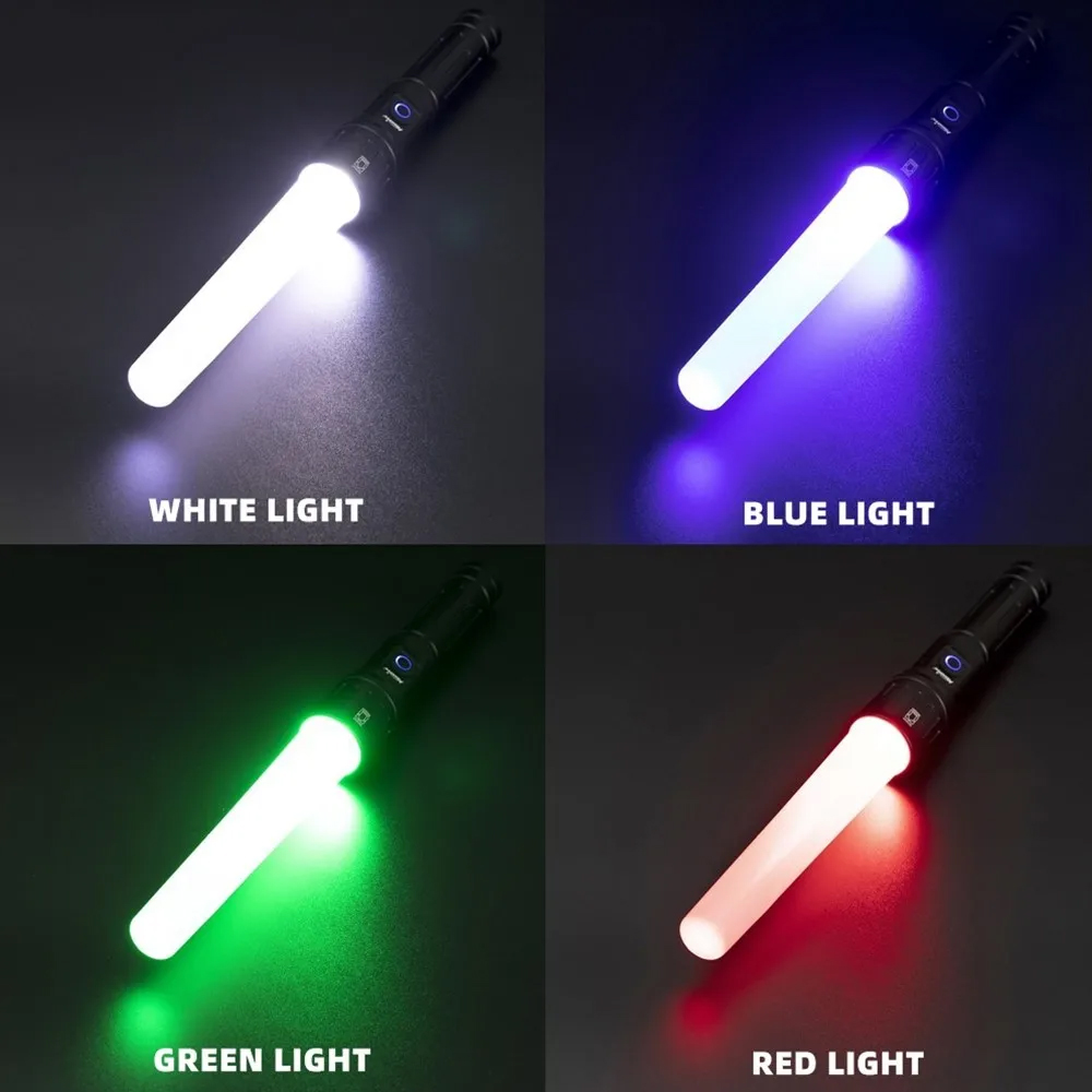 Alonefire X94 Zoom 4-Colour Light White/Red/Green/Blue LED Flashlight ...