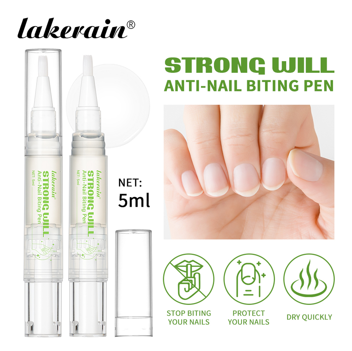 Lakerain Stop Biting Pen, Nail Biting Prevention, No Bite Thumb Sucking ...