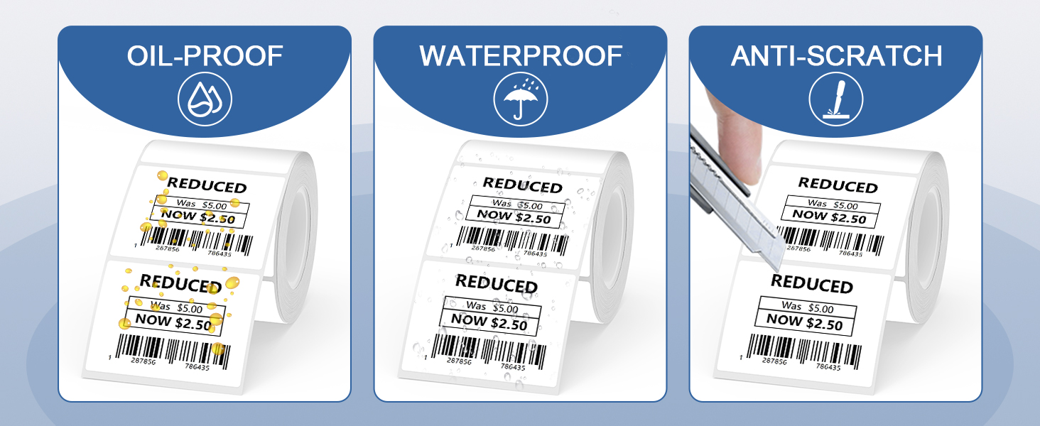 Thermal Label Paper -5X Water/Oil/Tear/Alcohol/Fade Proof for CLABEL ...
