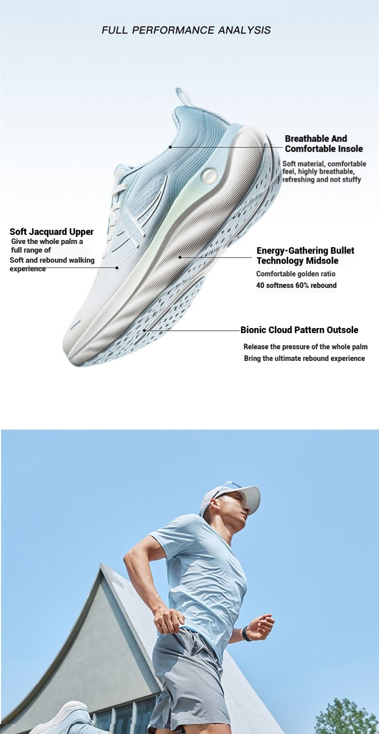 XTEP Men Yunyi 3.0 Running Shoes Shock-absorbing Breathable Soft-soled ...