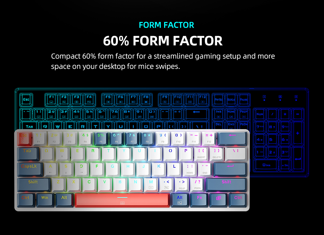 Machenike K500 B61 Mechanical Keyboard 60% Keys Wired Keyboard Hot ...