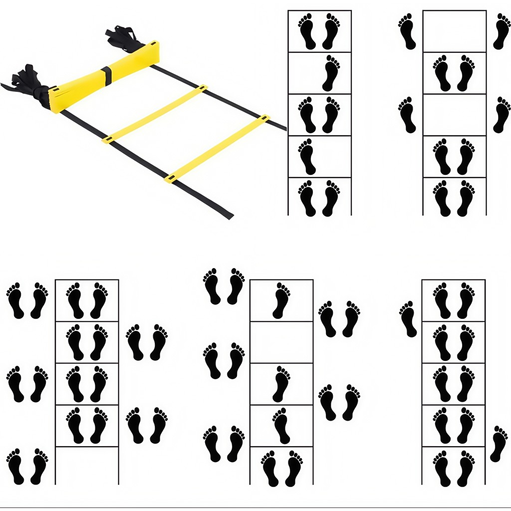 Football training ladder, agility ladder, running ladder, jumping ...