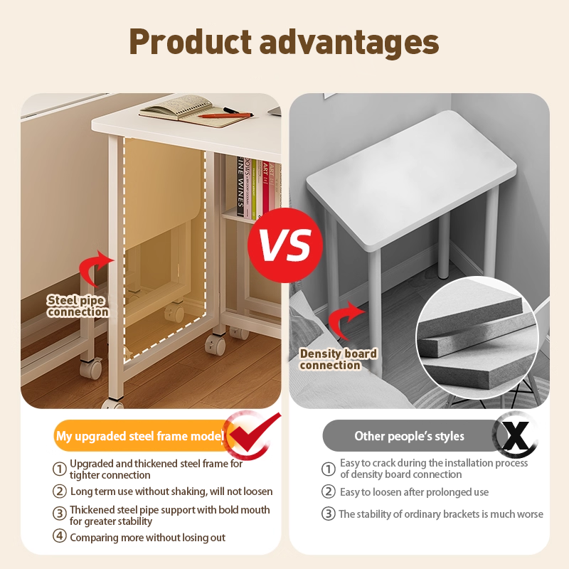 [SG Next Day Delivery]Foldable Desk Table with Lockable Wheels Portable ...