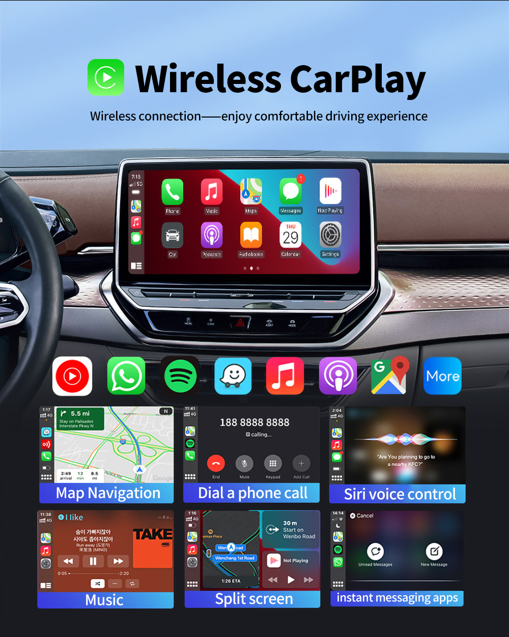 Carlinkit 5.0 2in1 Wired To Wireless Carplay Adapter Plug and Play ...