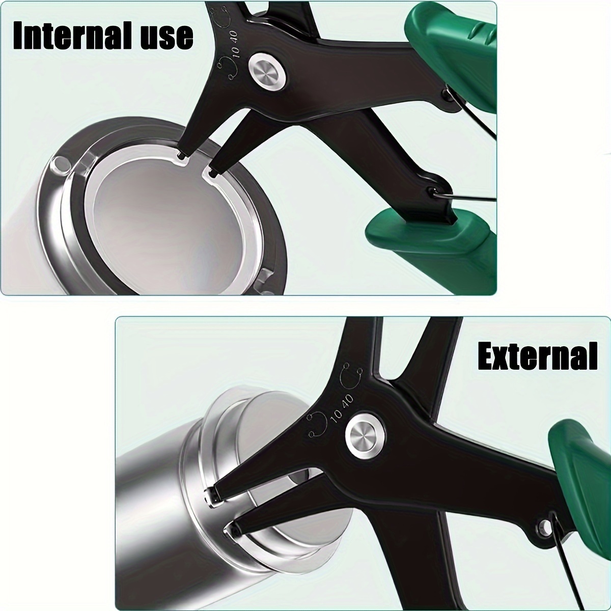 Green internal and external circlip pliers, two-in-one circlip removal ...