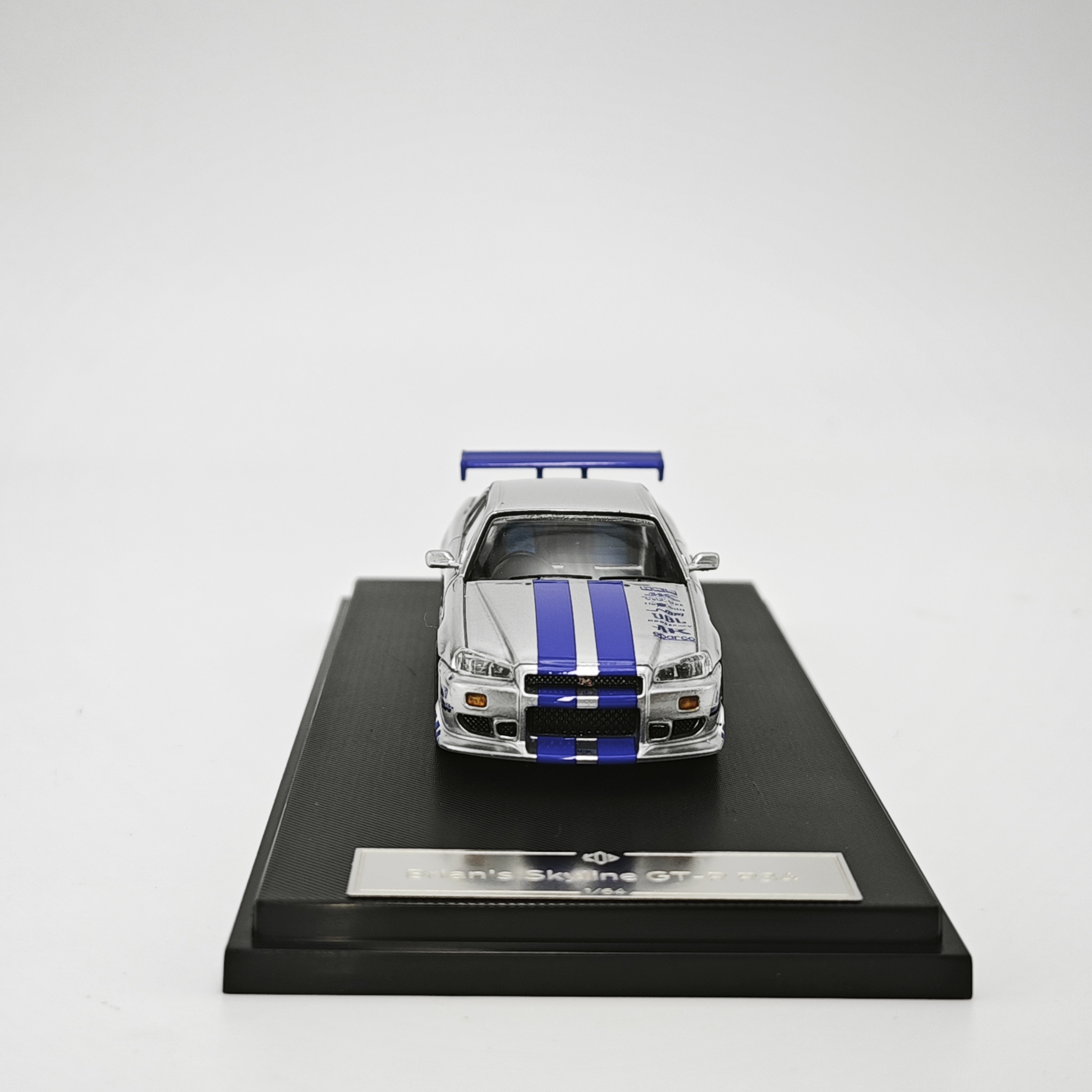 KOD/GFCC 1:64 Skyline GT-R R34 FNF C-West Silver Blue Diecast Model Car ...