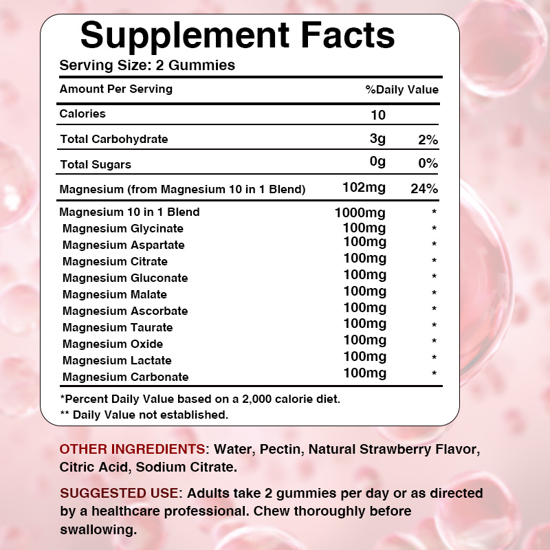 Magnesium complex nutritional supplement 1000mg, 60 gummies -10 in 1 ...