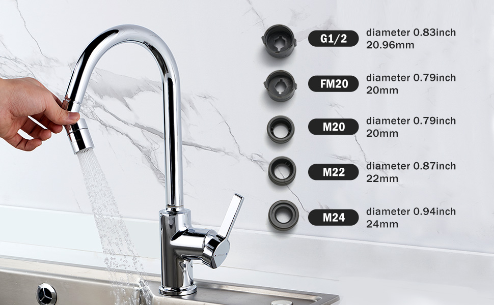 JOMOO Faucet Aerator Universal Water Saving Splash Filter Faucet Spray ...