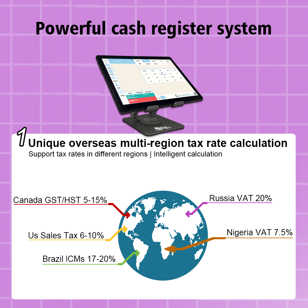 10.1” Tablet lifetime POS Till Cash Register Receipt Printer rotation ...
