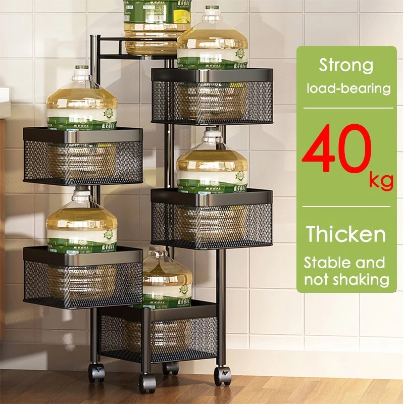 Steel Kitchen Rotating Rack Vegetable Spice Shelf Storage Organizer ...