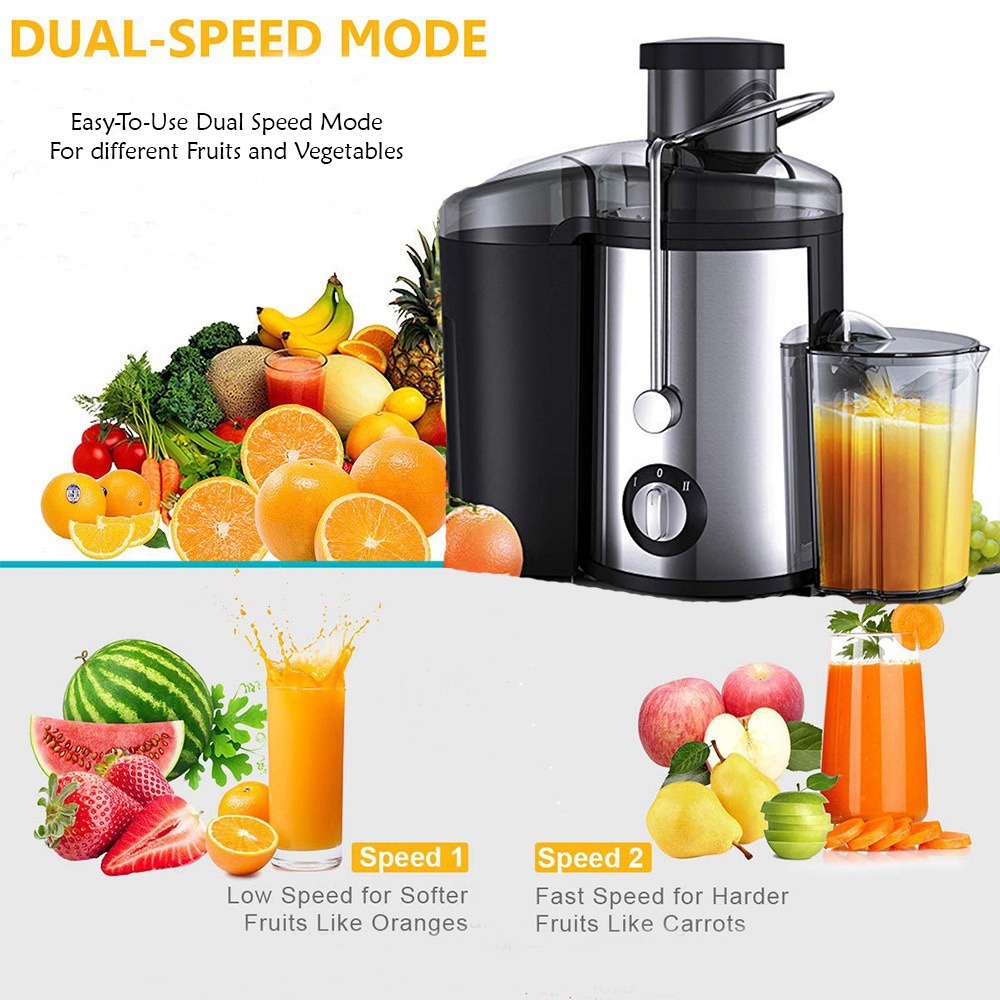 Electric Power Juicer Machine 2 Speed Stainless Steel Juice Extractor ...