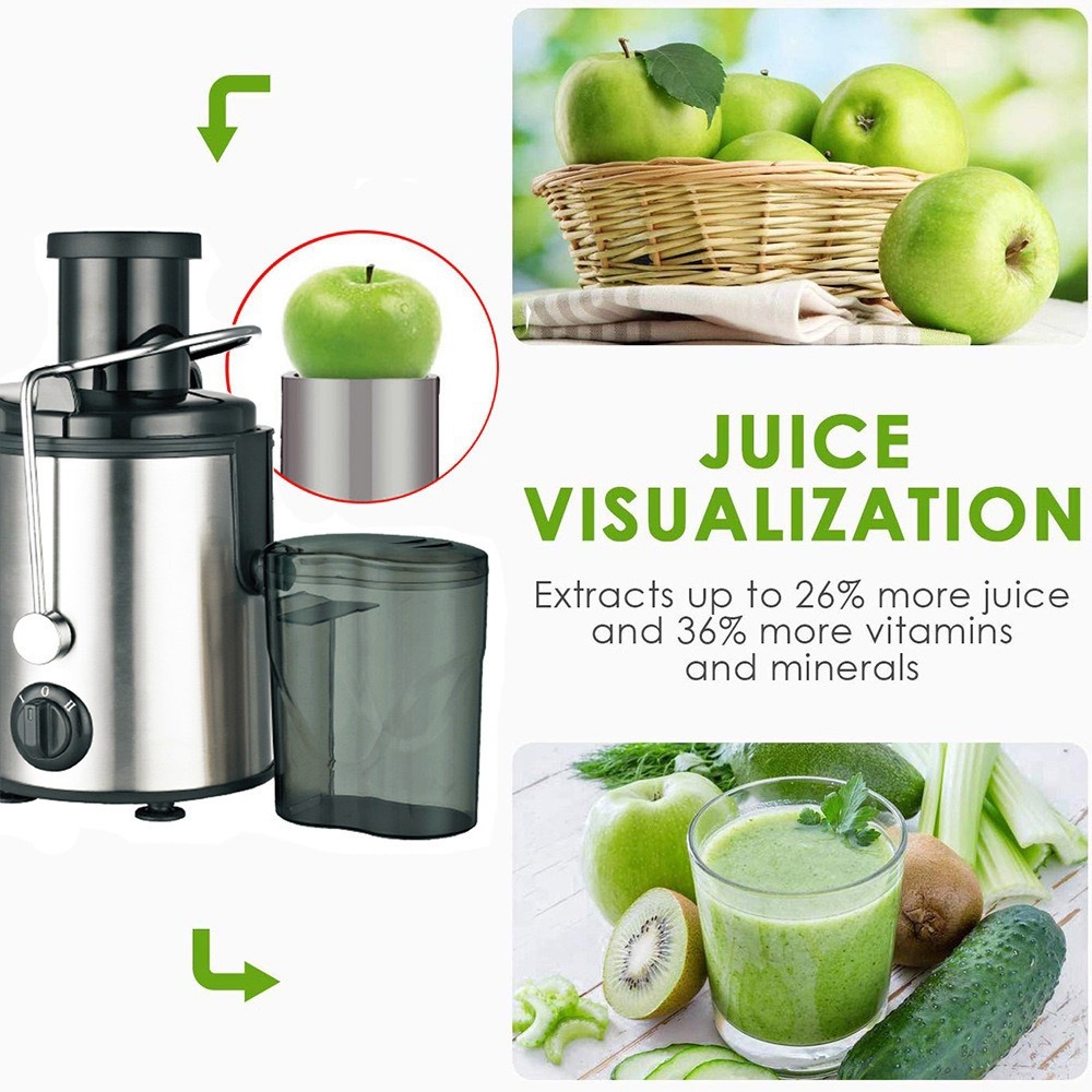 Electric Power Juicer Machine 2 Speed Stainless Steel Juice Extractor ...