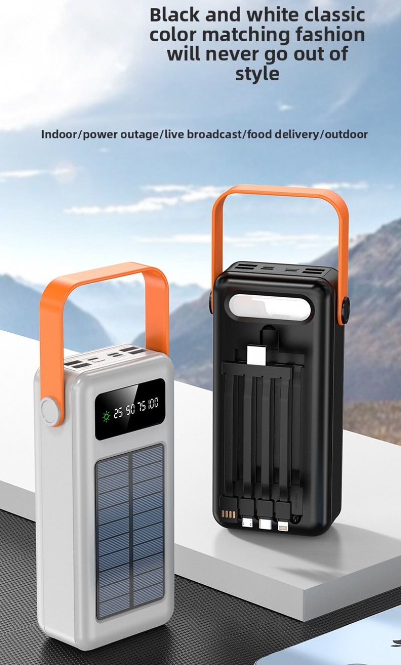 [Ready Stock]Solar Powerbank Fast Charging Solar Powerbank With Built ...