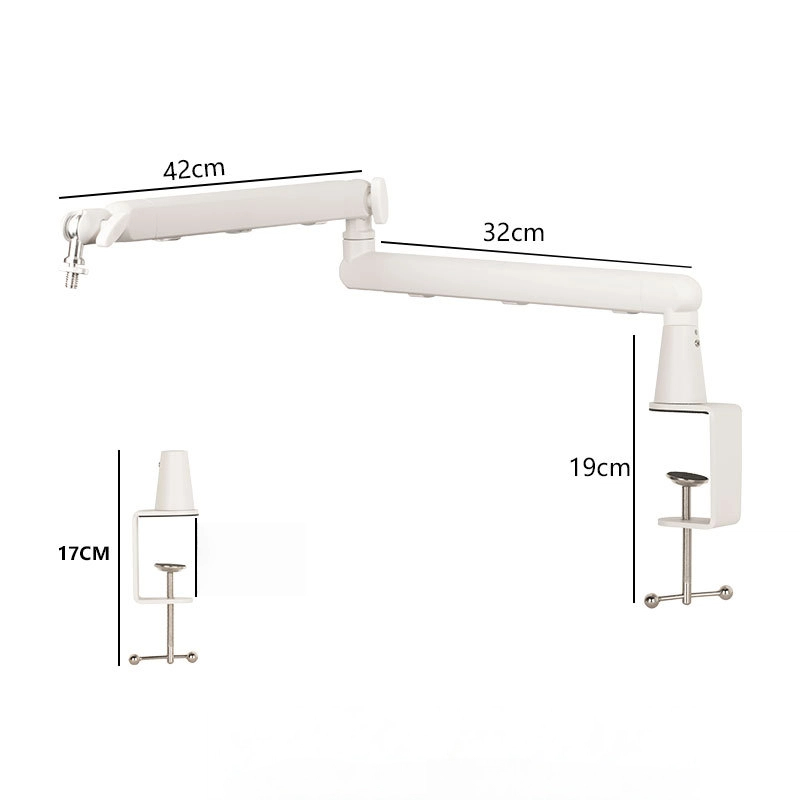 Professional Cantilever Mic Stand - Adjustable White Desktop Microphone ...