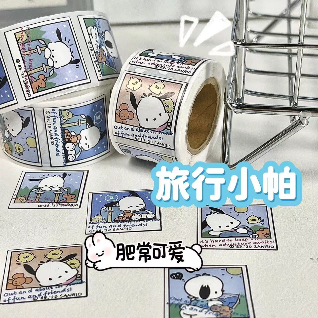 500 Pcs/Roll Cute Cartoon Pochacco‌ Stickers For Kids Anime DIY Diary ...
