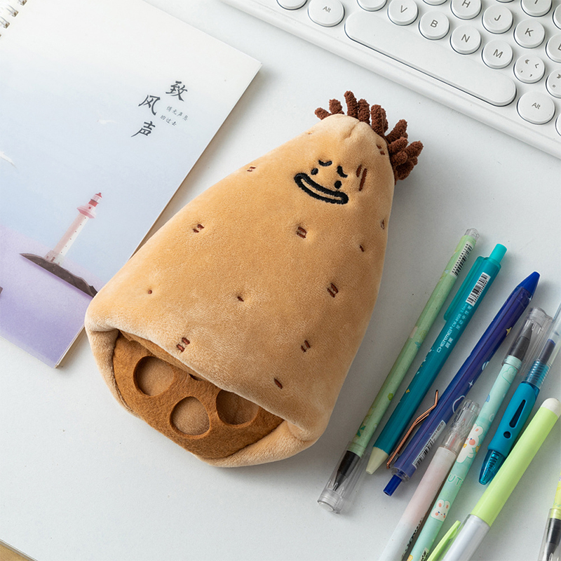 Creative and Funny Plush Potato Pencil Case Cute Student Large Capacity ...