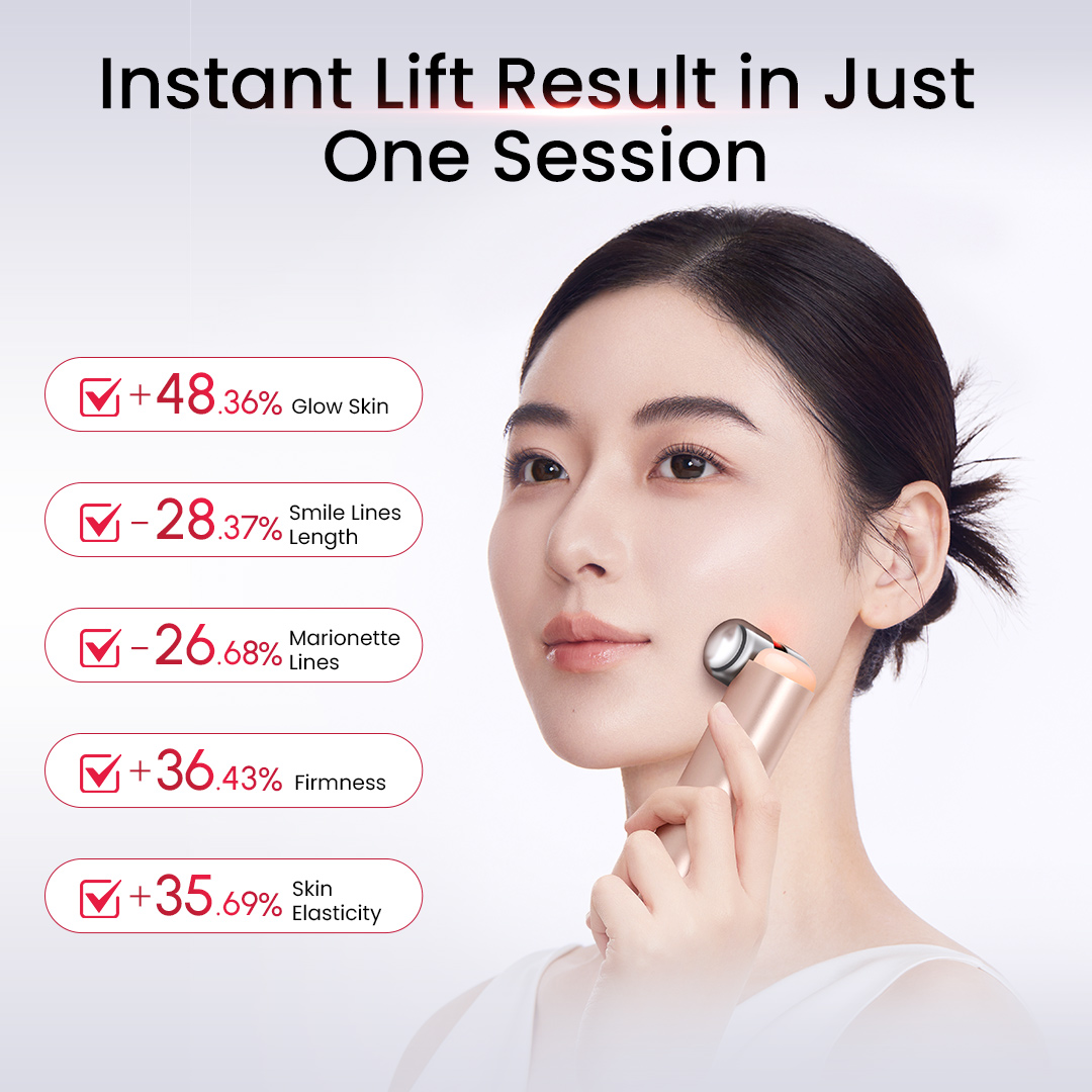 AMIRO PDRN Microcurrent Facial Device with Red Light & Infrared Therapy ...