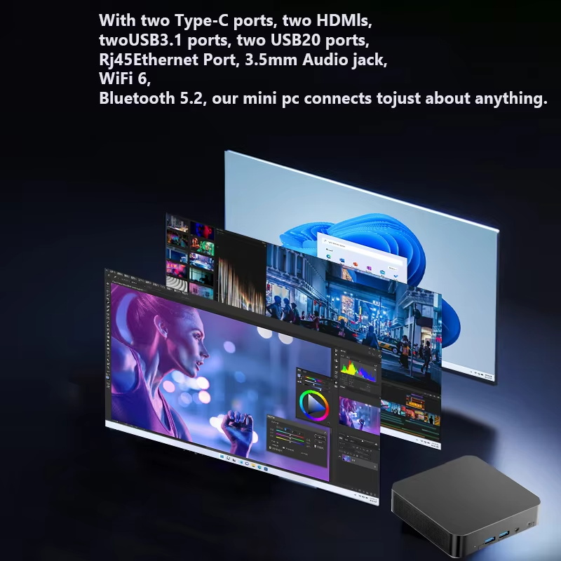 Windows 11 Pro Mini PC Intel Core i9 8950HK 16GB DDR4 1/2TB SSD PC UHD ...