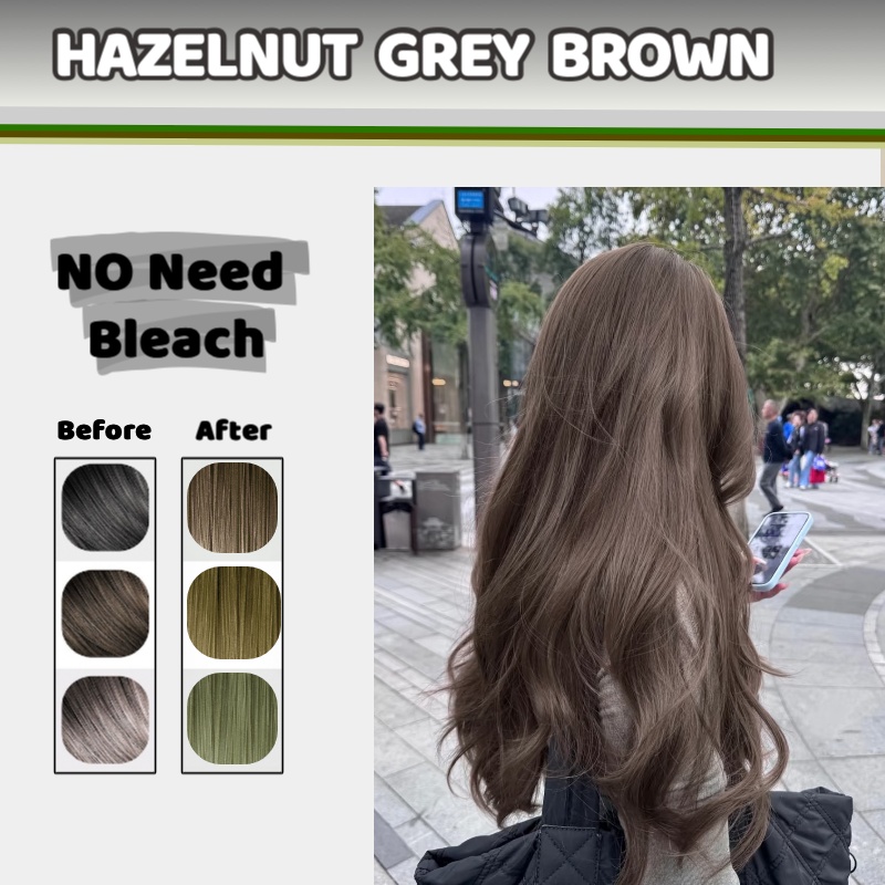 CHIC LOCKE Hazelnut Grey Brown Color No Need Bleach Plant Hair Dye ...