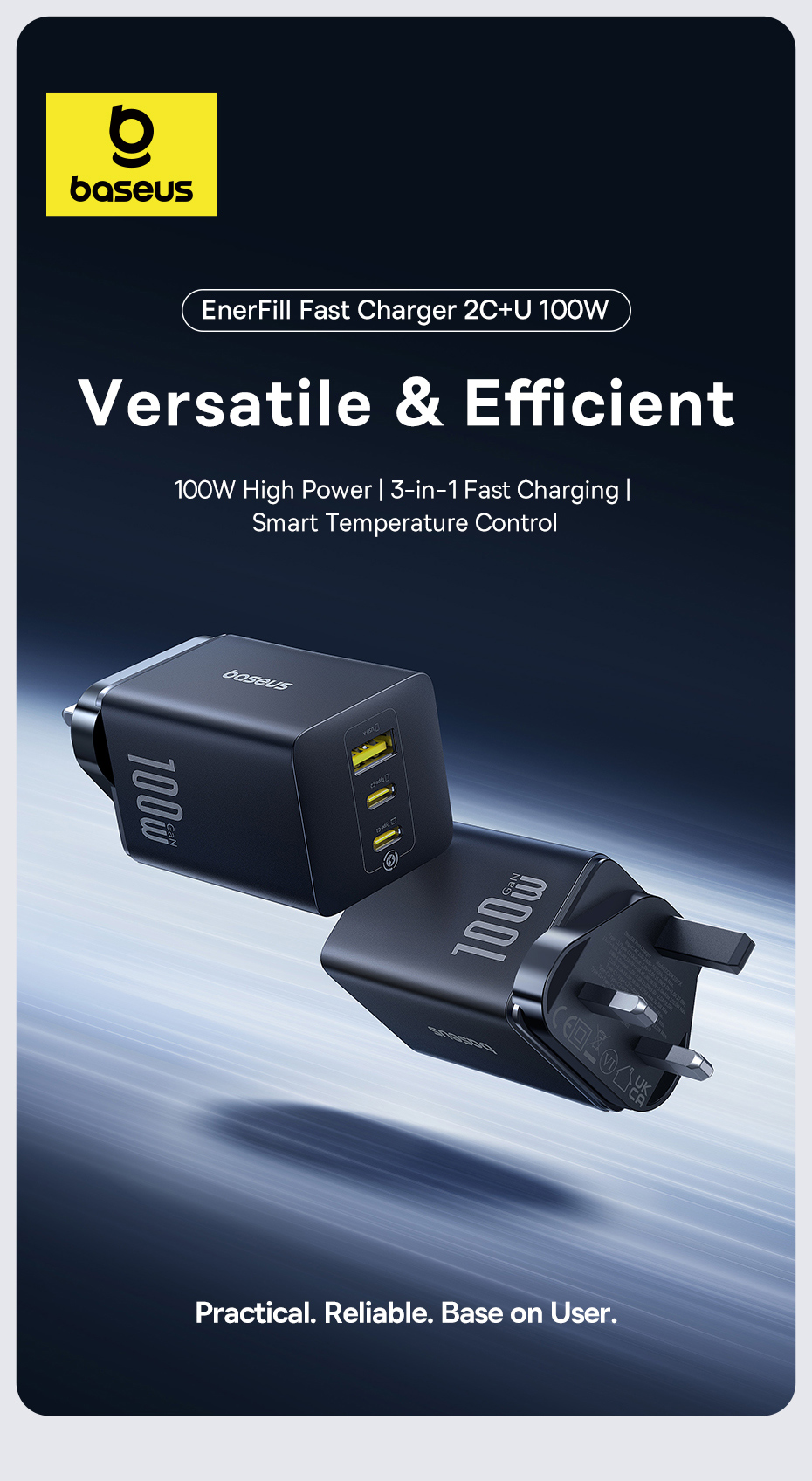 【Mini&Portable】Baseus EnerFill FE11 2C+U 100W Fast Charger For Phone ...