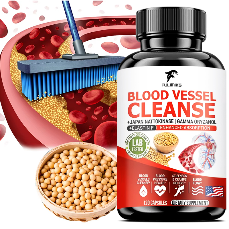 Blood Vessel Cleanse Nattokinase - Clean Flexible Vessels Heart Blood ...