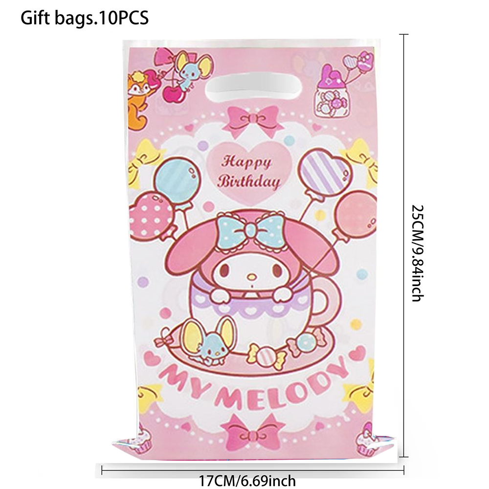 10-50pcs My Melody Bag Birthday Decoration Kawaii Melody Handle Plastic ...
