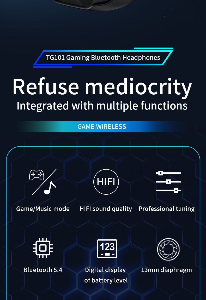 Lenovo Earbuds TG101 Bluetooth Gaming Earphones TWS HD Stereo Sound Long Battery Life Low ...