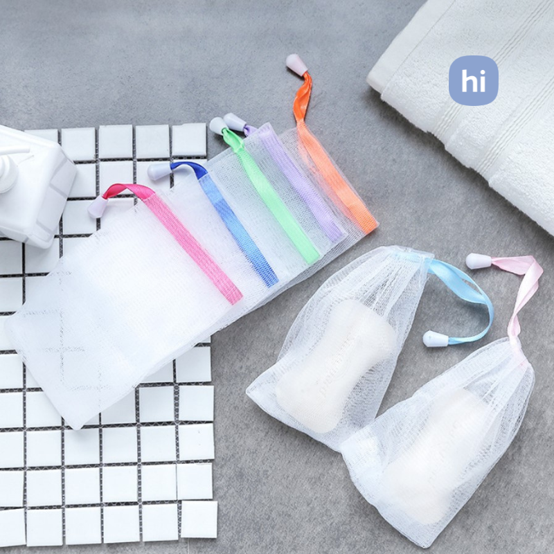 HI HOMES Soap Foaming Net Handmade Soap Mesh Bag Facial Cleanser ...