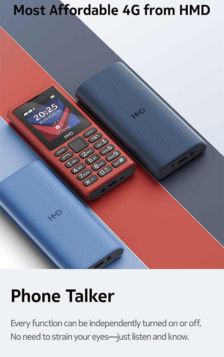 New HMD 101 4G Basic Keypad Phone With Cloud Apps Dual LED Torch MP3 ...