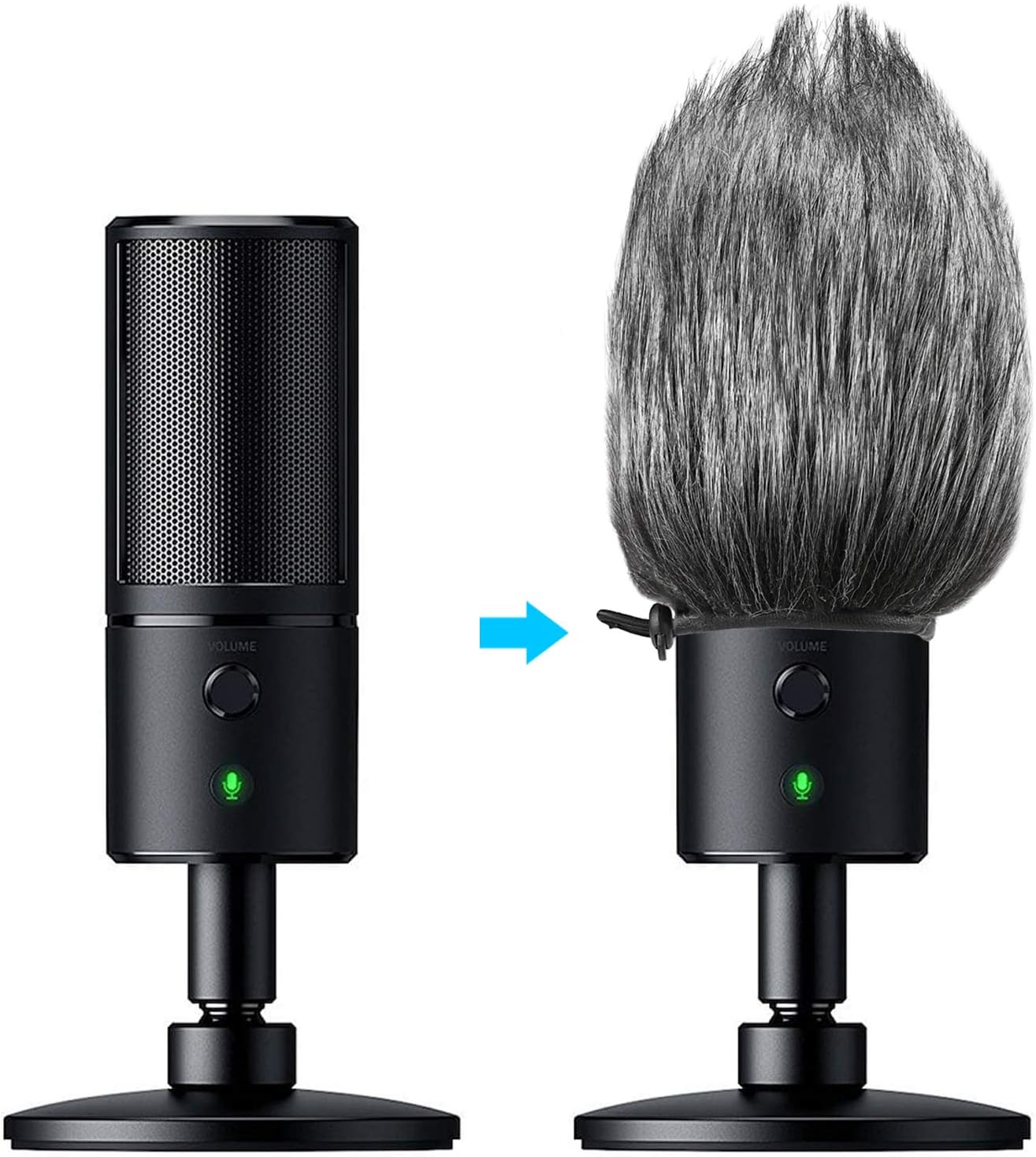 Razer Seiren X Furry Windscreen Muff, Mic Pop Filter/Wind Cover Shield ...