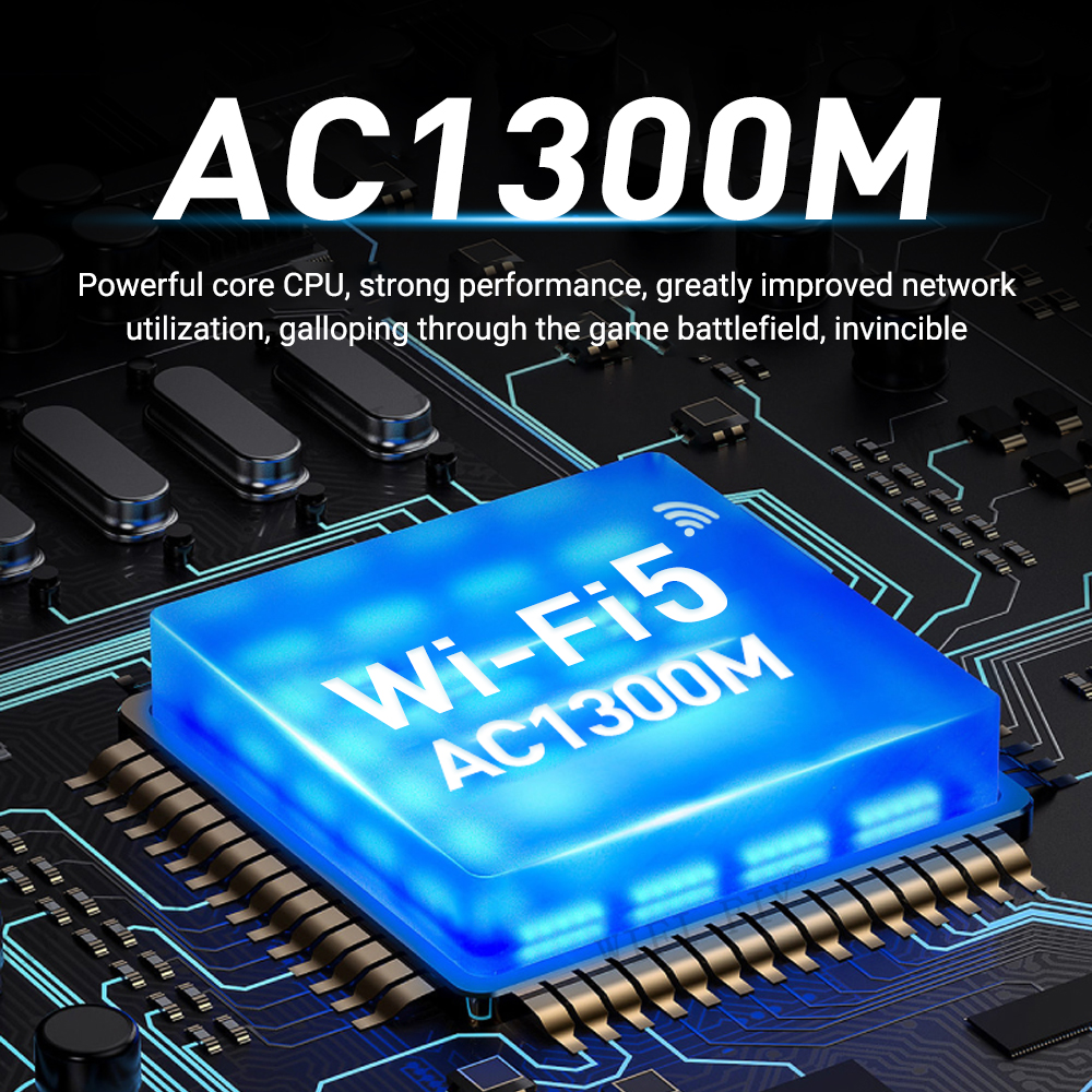 Walram 1300Mbps USB3.0 WiFi Dongle | 5G Wi-Fi5 Dual-band Realtek Driver free Plug and Play ...