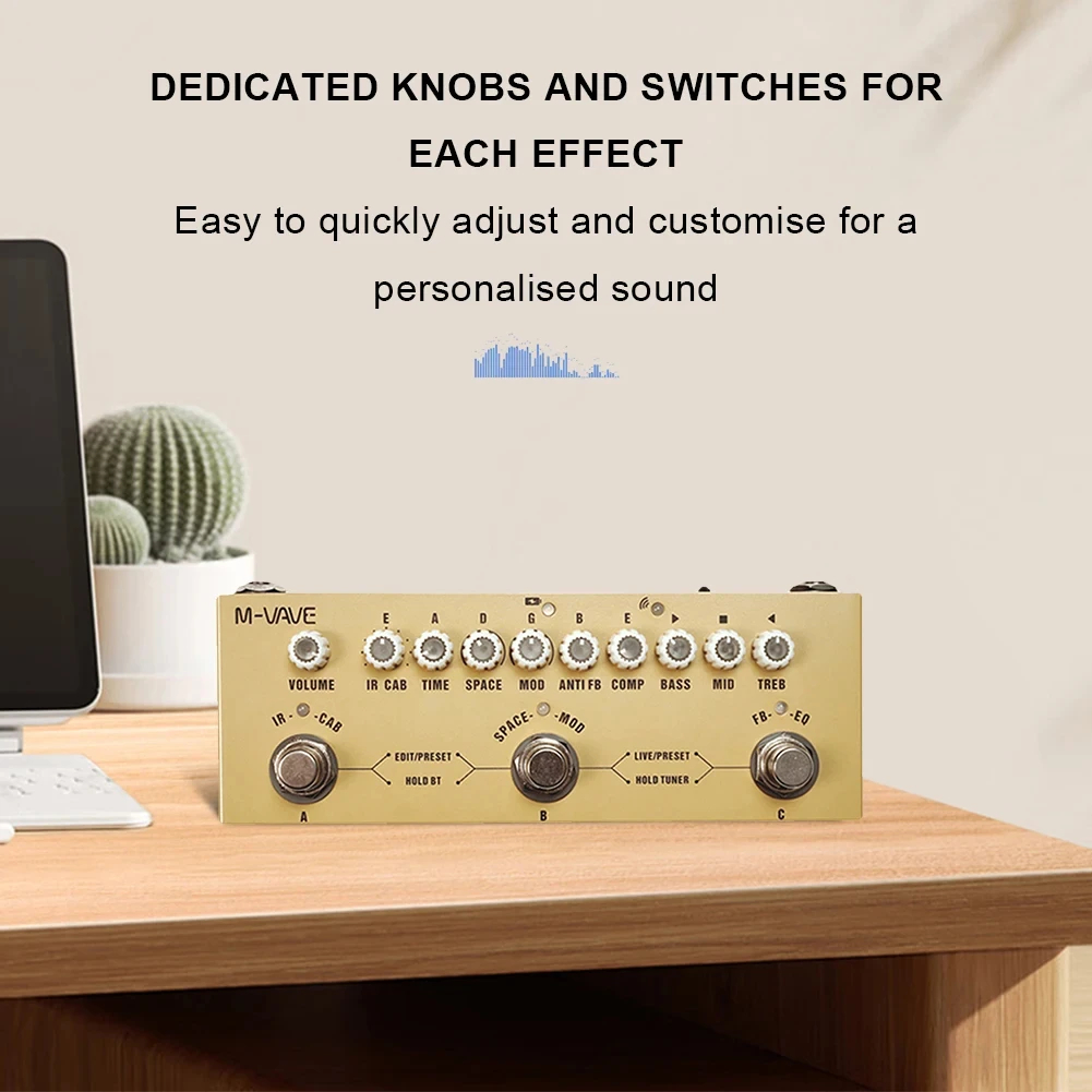 M-VAVE Cube Baby AC Pro Acoustic Guitar Processor | 9 AMP/IR Simulators ...