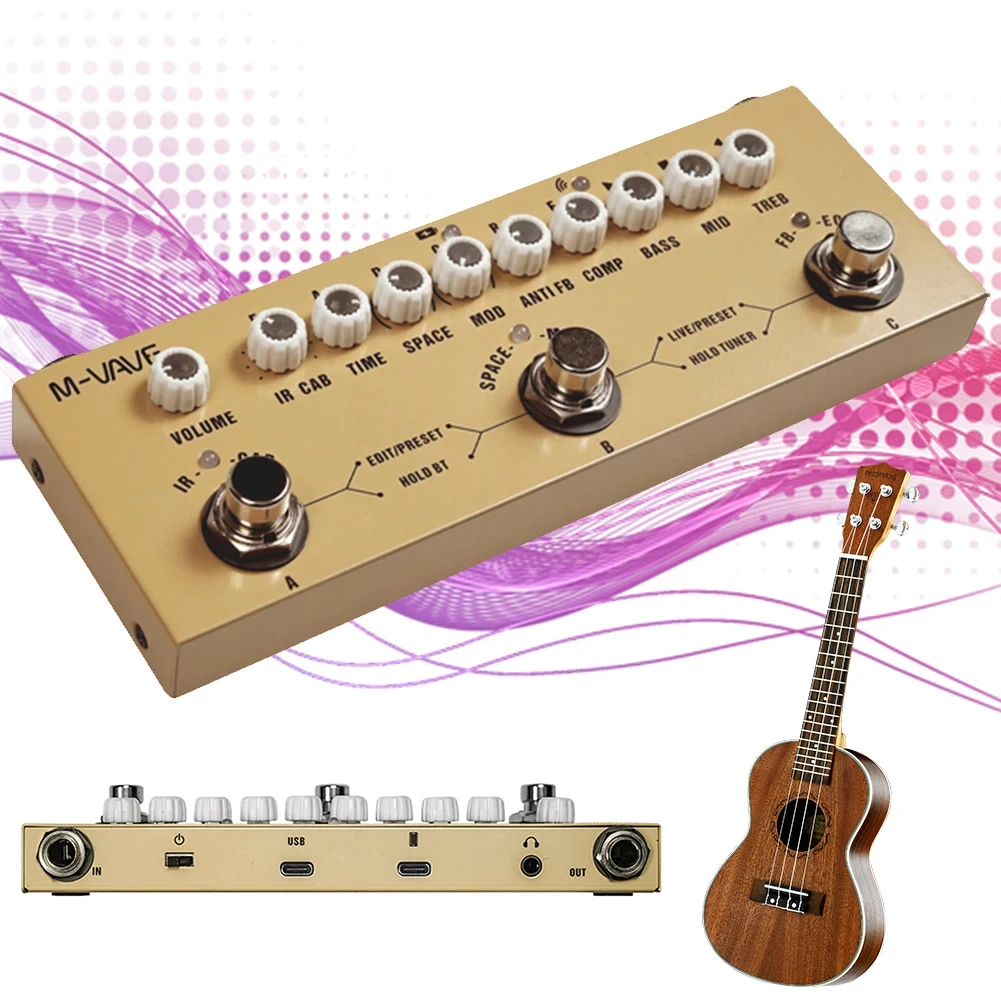 M-VAVE Cube Baby AC Pro Acoustic Guitar Processor | 9 AMP/IR Simulators ...