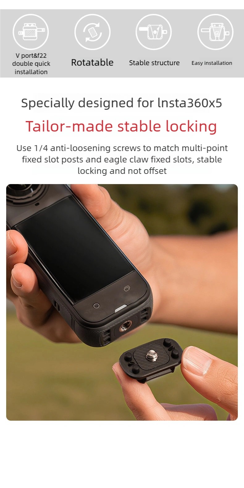 FALCAM F22 Quick Release Kit 5503 / 5502 for insta360 X5 | Shopee Singapore