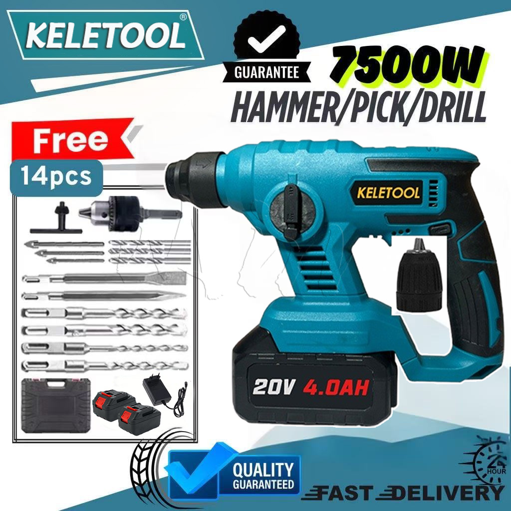 Cordless Electric Concrete Breaker 20V Wireless Rotary Hammer Drill ...