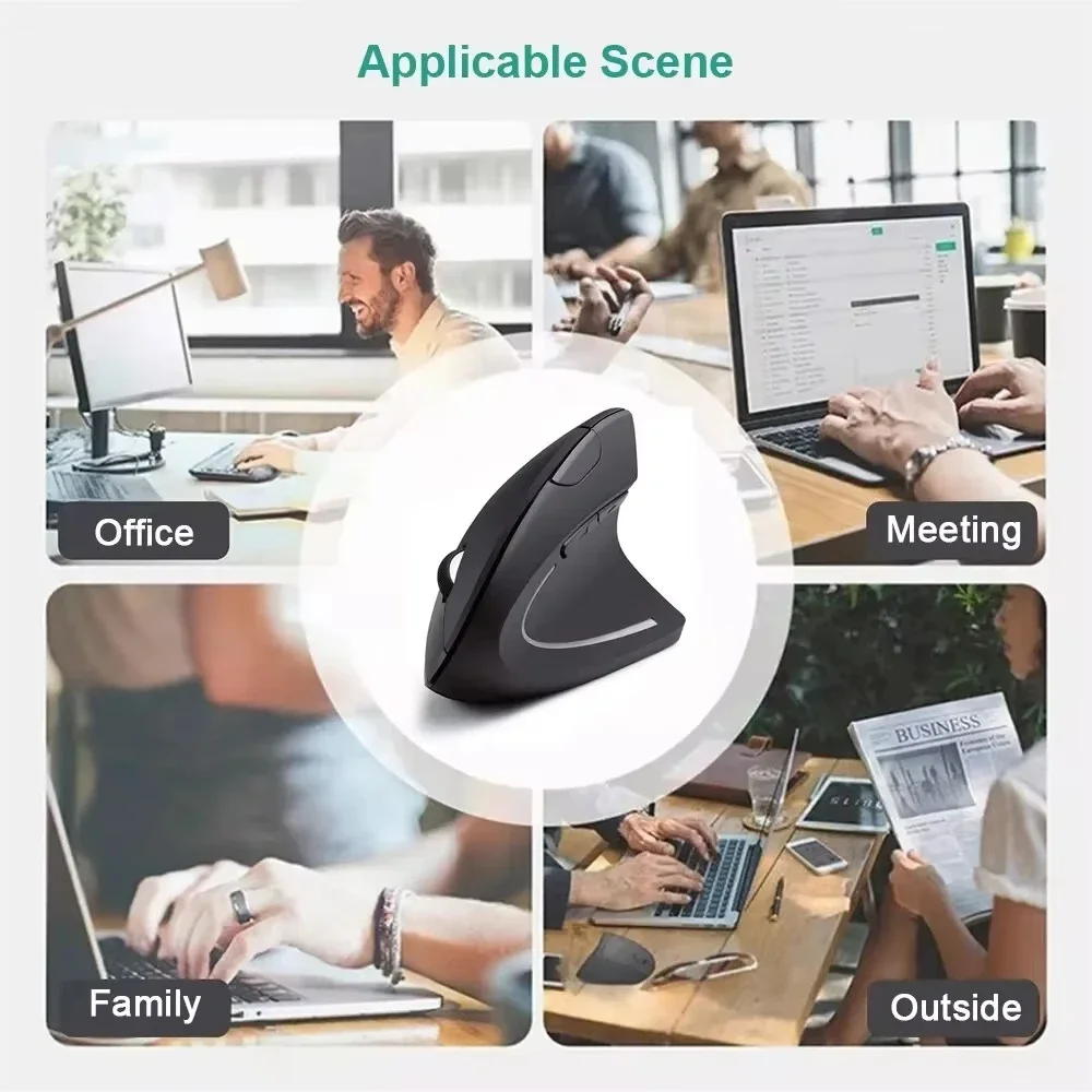 Bluetooth Mouse Wireless Vertical Mouse Ergonomic 2.4GHz Optical Mice 3 ...