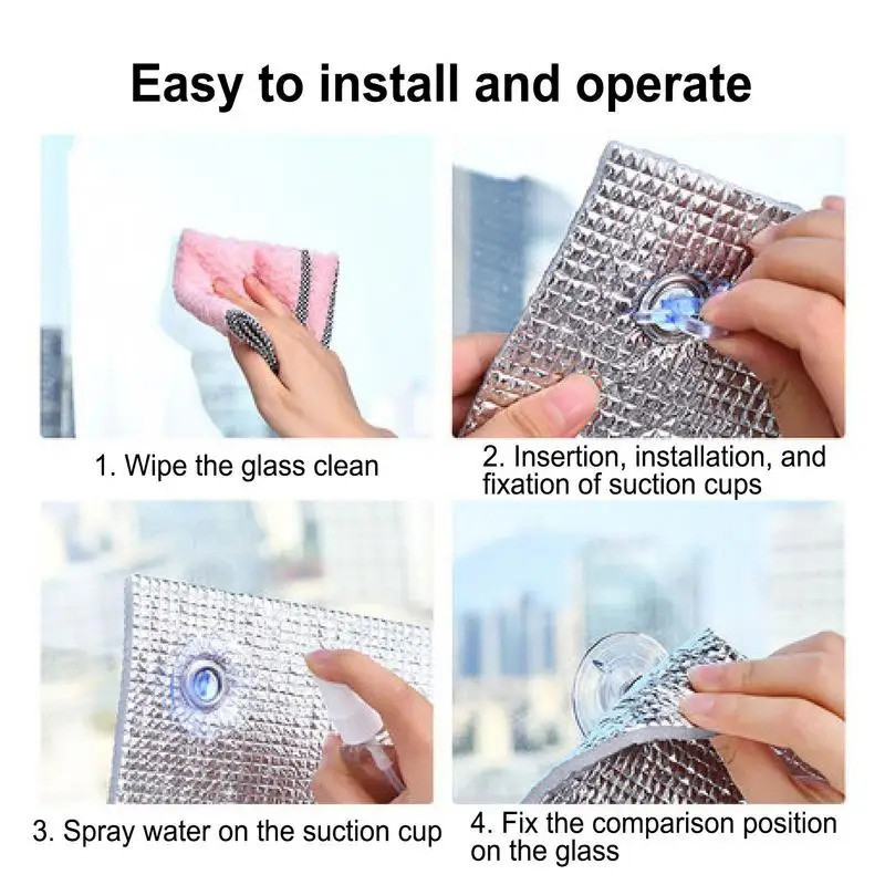 Double Side Aluminum Foil Windows Sunshade Curtain Heat Insulation Home ...