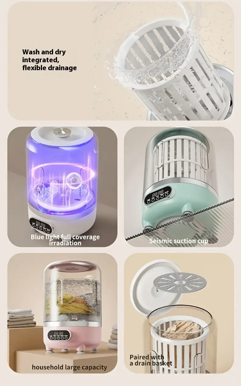 3L Laundry Cup with Dehydration Function Portable Washing Machine ...